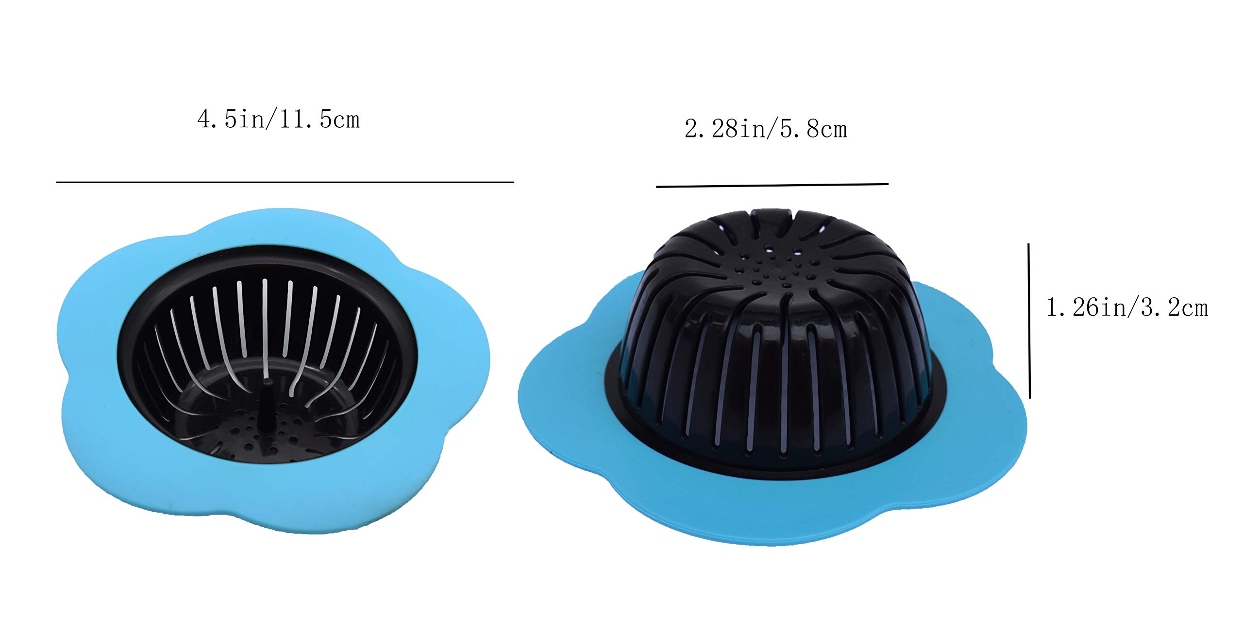 Silicone Kitchen Sink Strainer 2 Pack, Pouring strainers,Drain FilterLarge Wide Rim 4.5" Diameter (4.5" Diameter, 2 Red)