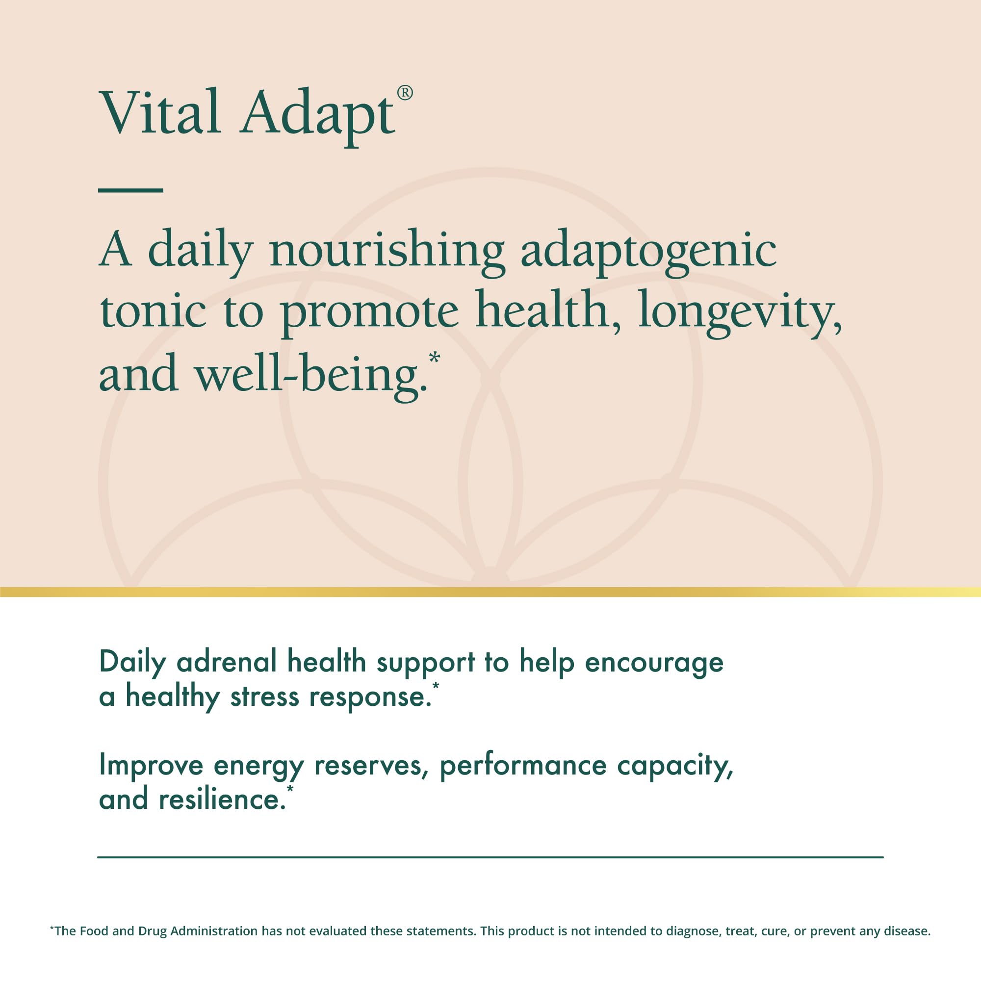 Natura Health Products Vital Adapt Supplement - Daily Nourishing Adaptogenic Tonic for Endocrine Function Support - Featuring Rhodiola, Ashwagandha, Cordyceps, Reishi (60 Capsules)
