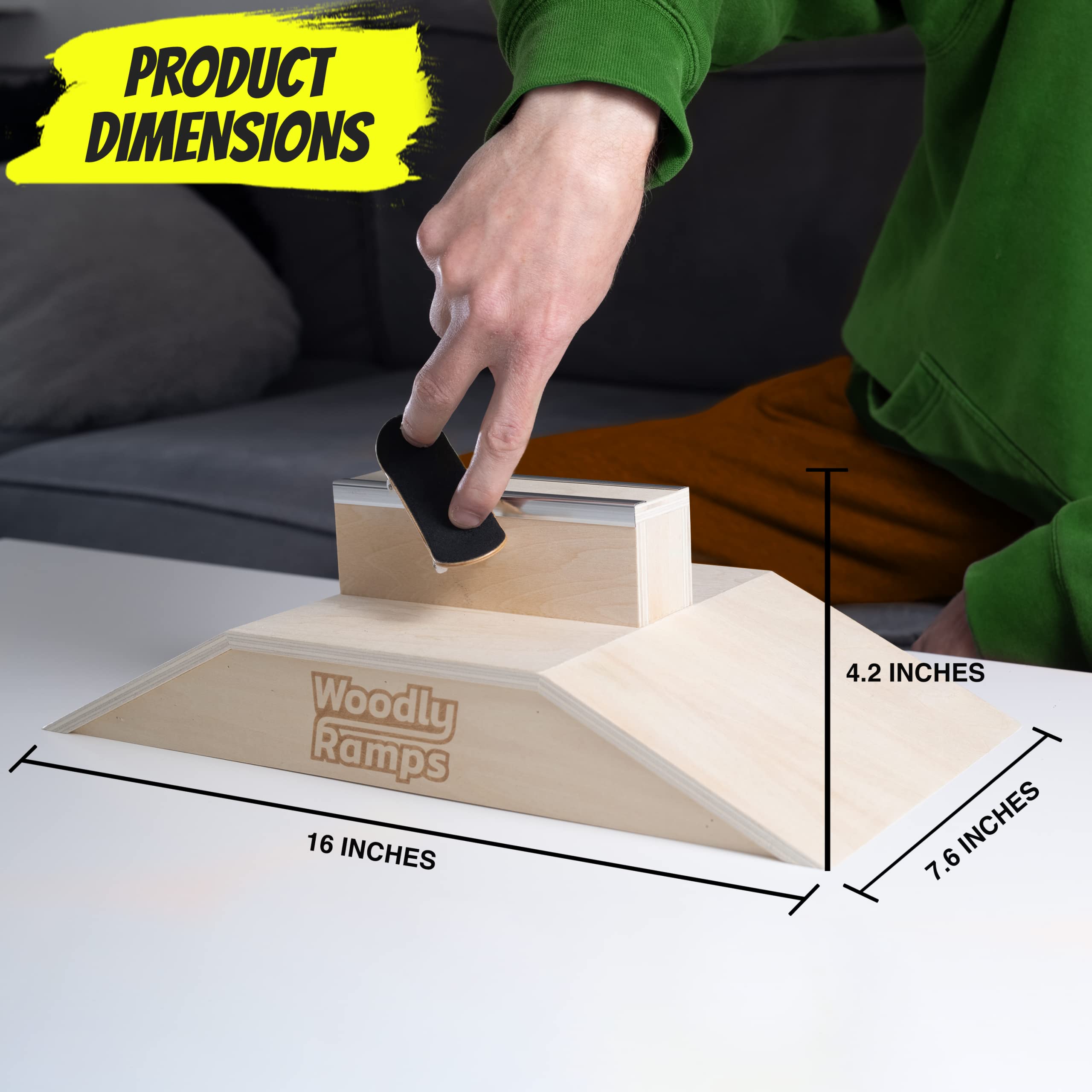 Woodly Ramps - Fun Box - Fingerboard Skatepark Ramp Game for Fingerboards, Bike, Scooters - Fingerboard obstacles, Finger skateboards