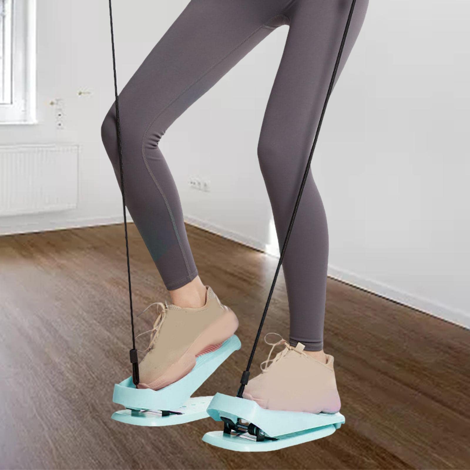 Tachiuwa Mini Stepper Stair Slant Board Foot Calf Stretcher with Resistance Band Foot Pedal for Exercise Workout, Green
