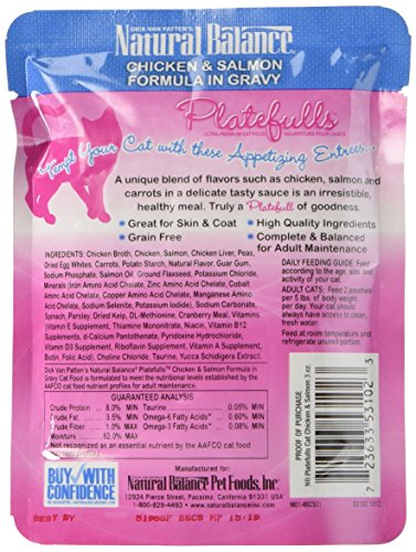 Natural Balance Indoor Platefuls Chicken/Salmon Cat Pouch, 3 Oz