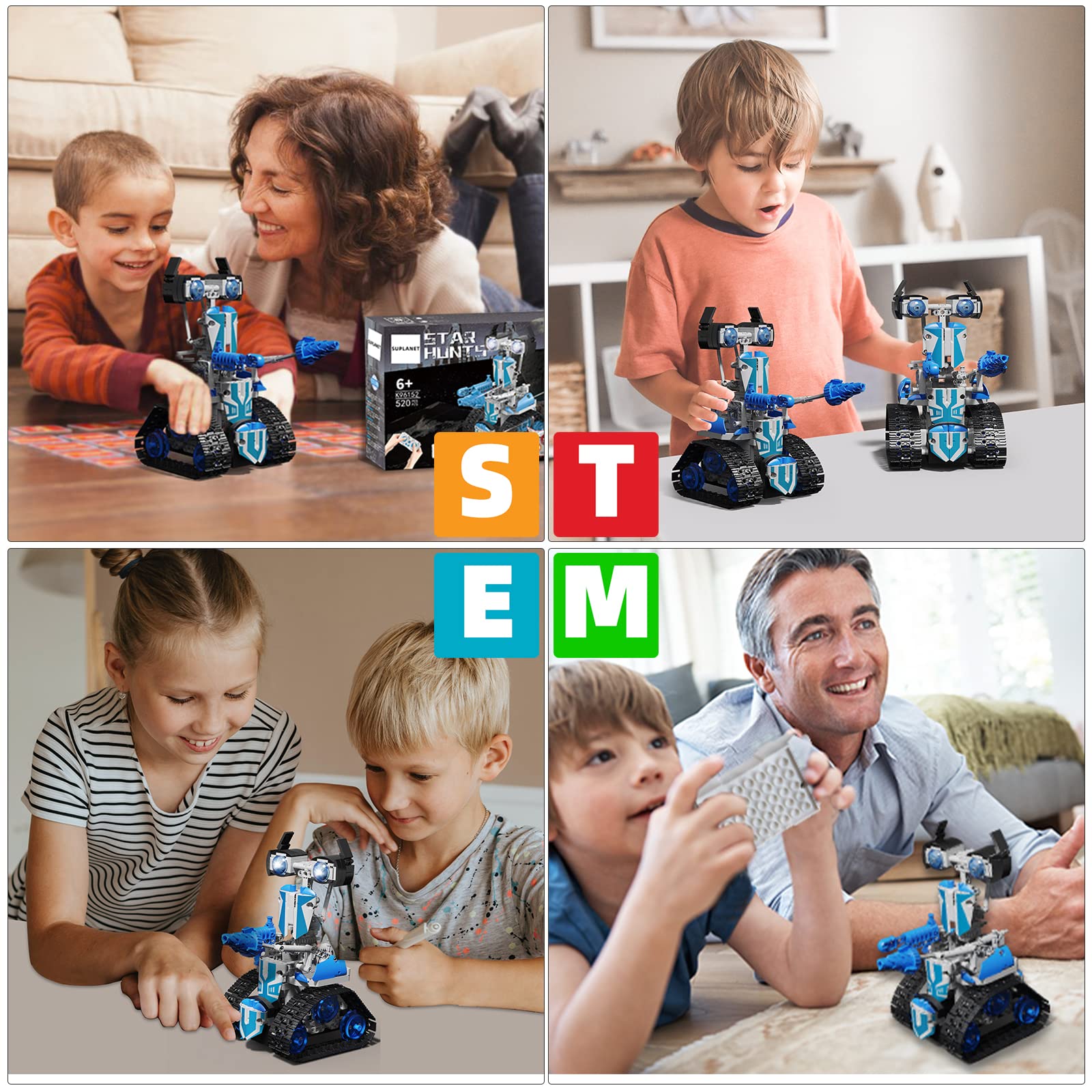 Suplanet STEM Projects for Kids Ages 8-12, Remote Control and APP Programmable Robot Toys - 520 Pcs Building Science Educational Kit, Building Block Birthday Gift for Teen Boys Girls