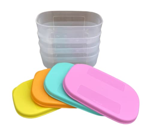 Tupperware Mini Freezer Mates Container 140ml Multi Color Seals Set of 4