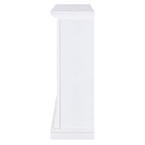 SEI Furniture Nobleman Mother of Pearl Tiled Electric Fireplace with Hidden Media Shelf, New White