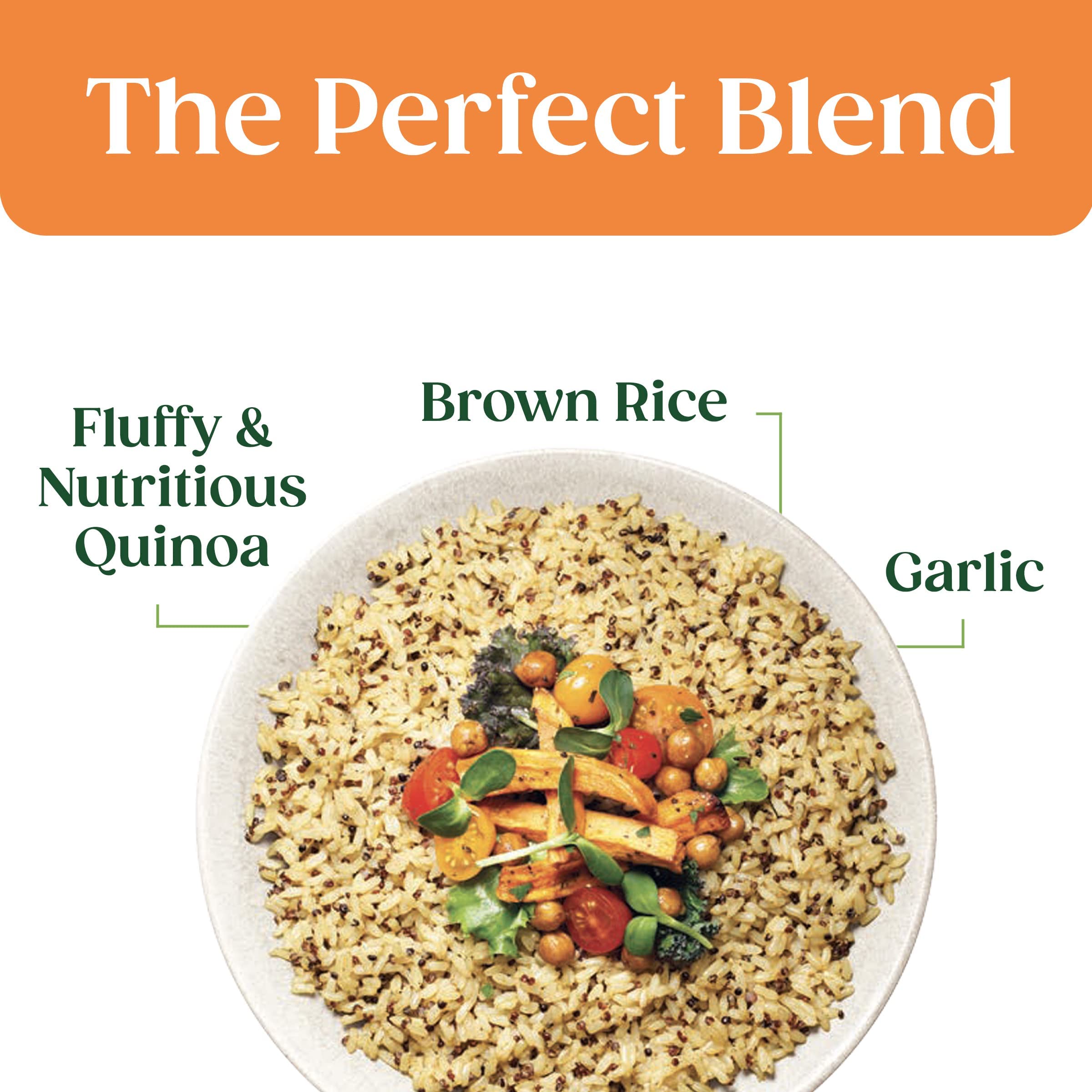 SEEDS OF CHANGE Organic Quinoa & Brown Rice with Garlic, Microwaveable Ready to Heat, 8.5 Ounce (Pack of 12)