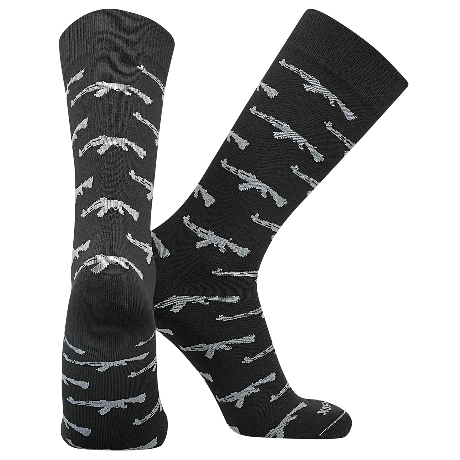PEAR SOX Pearsox AK-47 2A Athleisure Crew Socks Black, Grey (M)