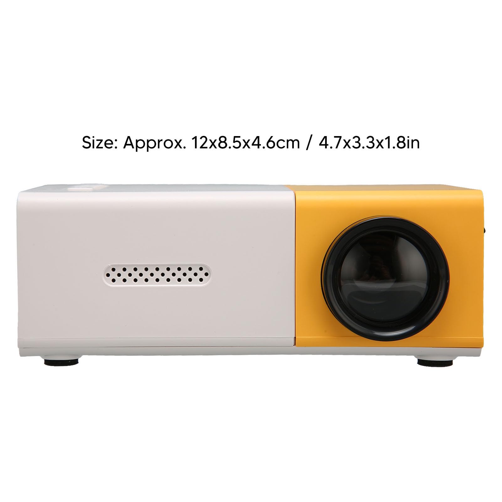 Portable HD 1080P Mini Projector for Movies and Gaming, Compact and Lightweight, USB and Connectivity, Ideal for Travel, Camping, and Home Entertainment (US Plug)
