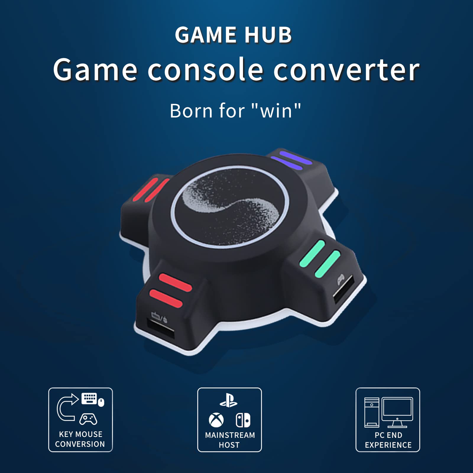 RALAN RGB Gaming Keyboard and Mouse Keypad Converter Set Combo E-Sport Gaming OTG Adapter Computer Accessories for PS4/Xbox One/Nintendo Switch/PS3 /PC Perfect for Games Like FPS, TPS, RPG and RTS.