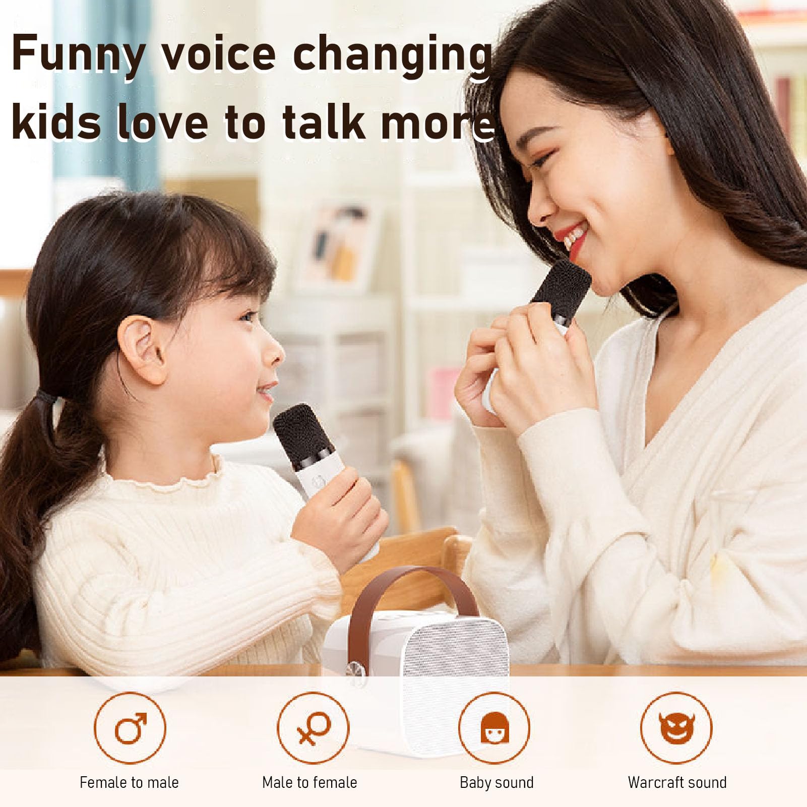 Portable Karaoke Machine, Reverb Sound Function Voice Changing Effects Portable Speaker Multifunction for Party for KTV (#1)