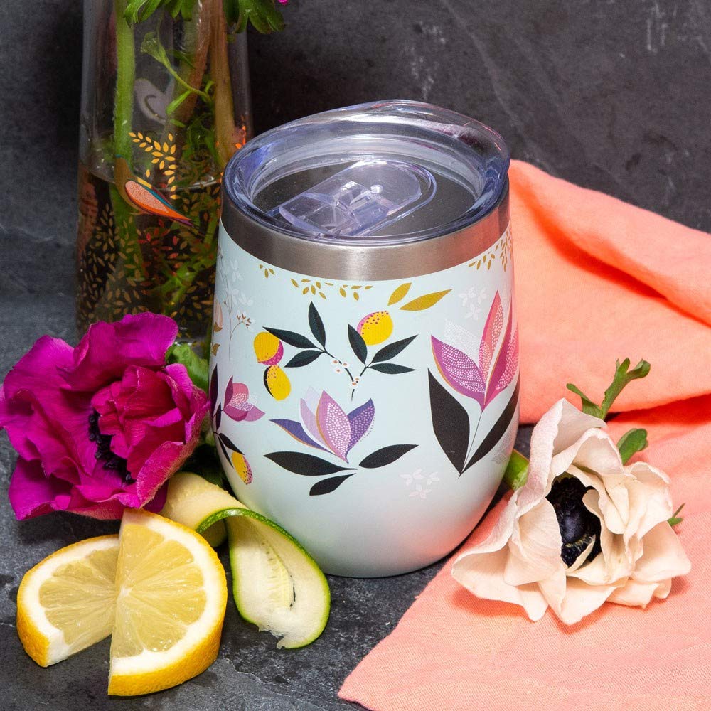 Sara Miller Coral Orchard Butterfly, Stainless Steel travel Cup
