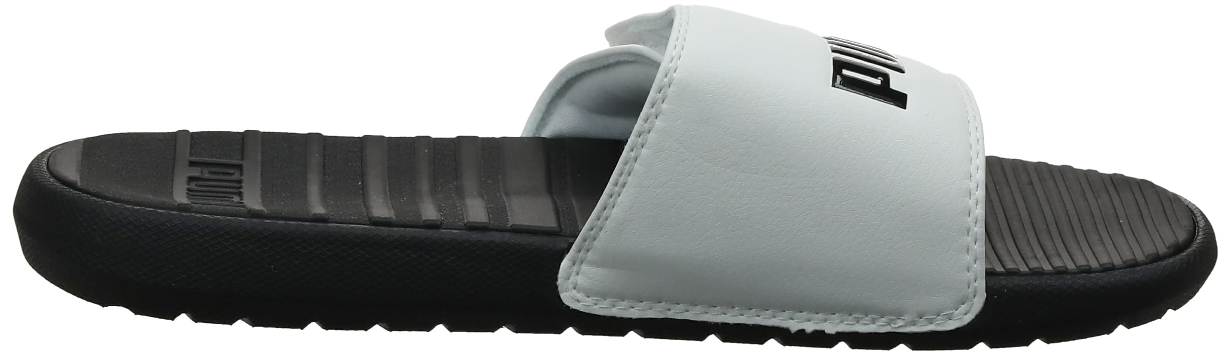PUMA mens Cool Cat Hook Loop Slide Sandal, Puma Black-puma White-puma Black, 10 US