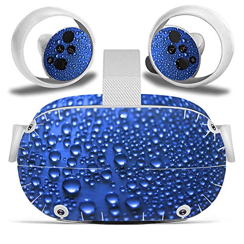 Skin Sticker Protective PVC Skin Decals Cover for Quest 2 VR Controller Headset Accessories (Water Drop)