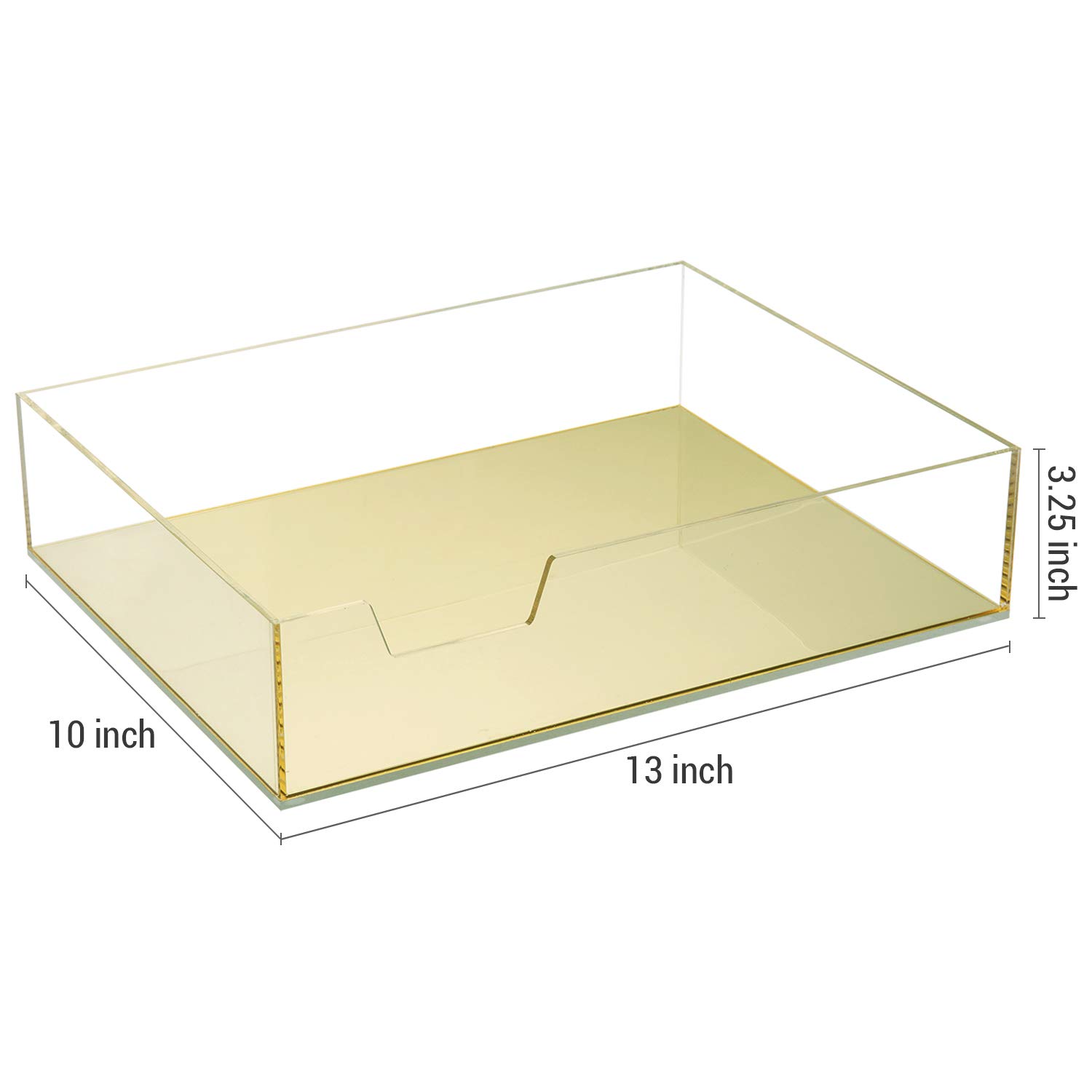 MyGift Acrylic Gold Paper Tray Organizer for Desk Document Storage Tray