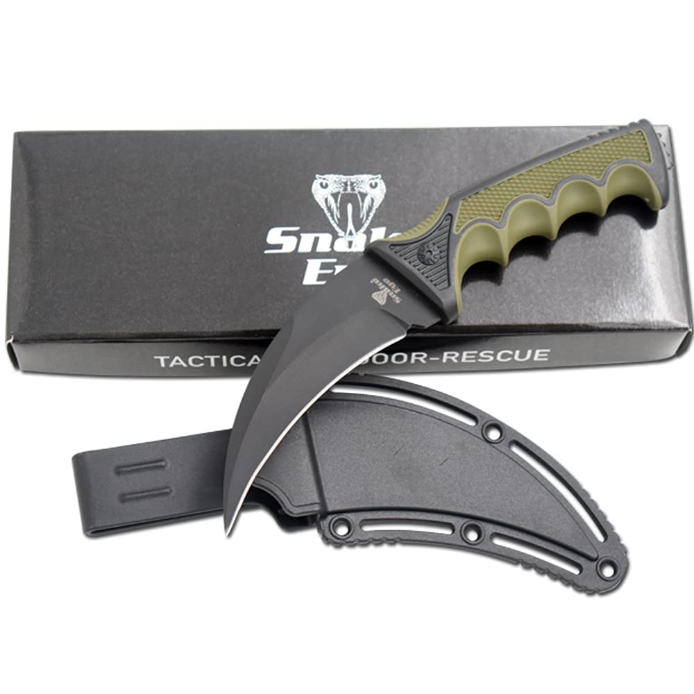 Snake Eye Tactical 9" Hunting Survival Knife Curve Saw Back Blade With Molded Sheath. (BK-1)