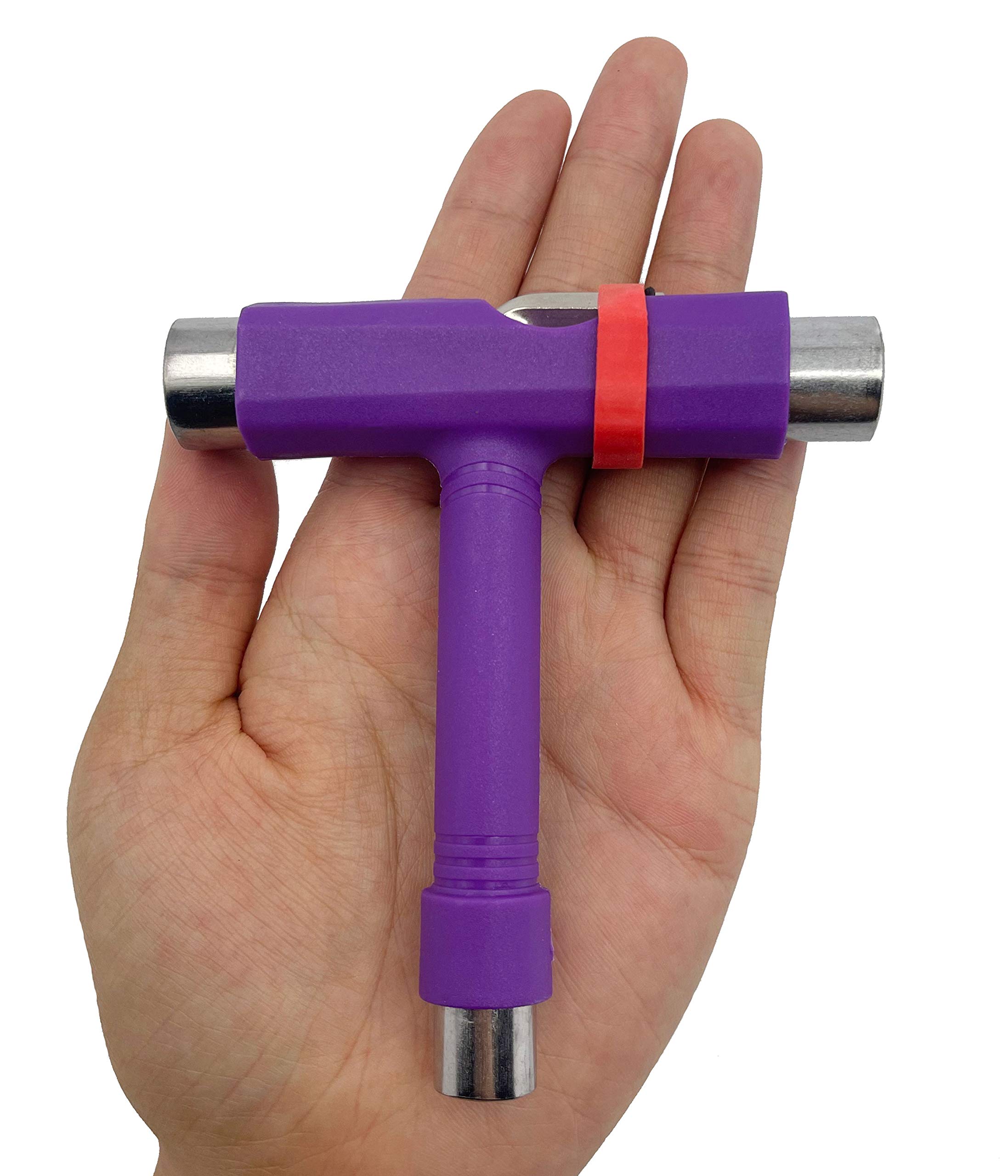NaPlus Skateboard Tool All-in-One Mutifunctional T/Y Type Longboard Skateboarding Wrench Accessory Skate Screwdriver (Purple T)
