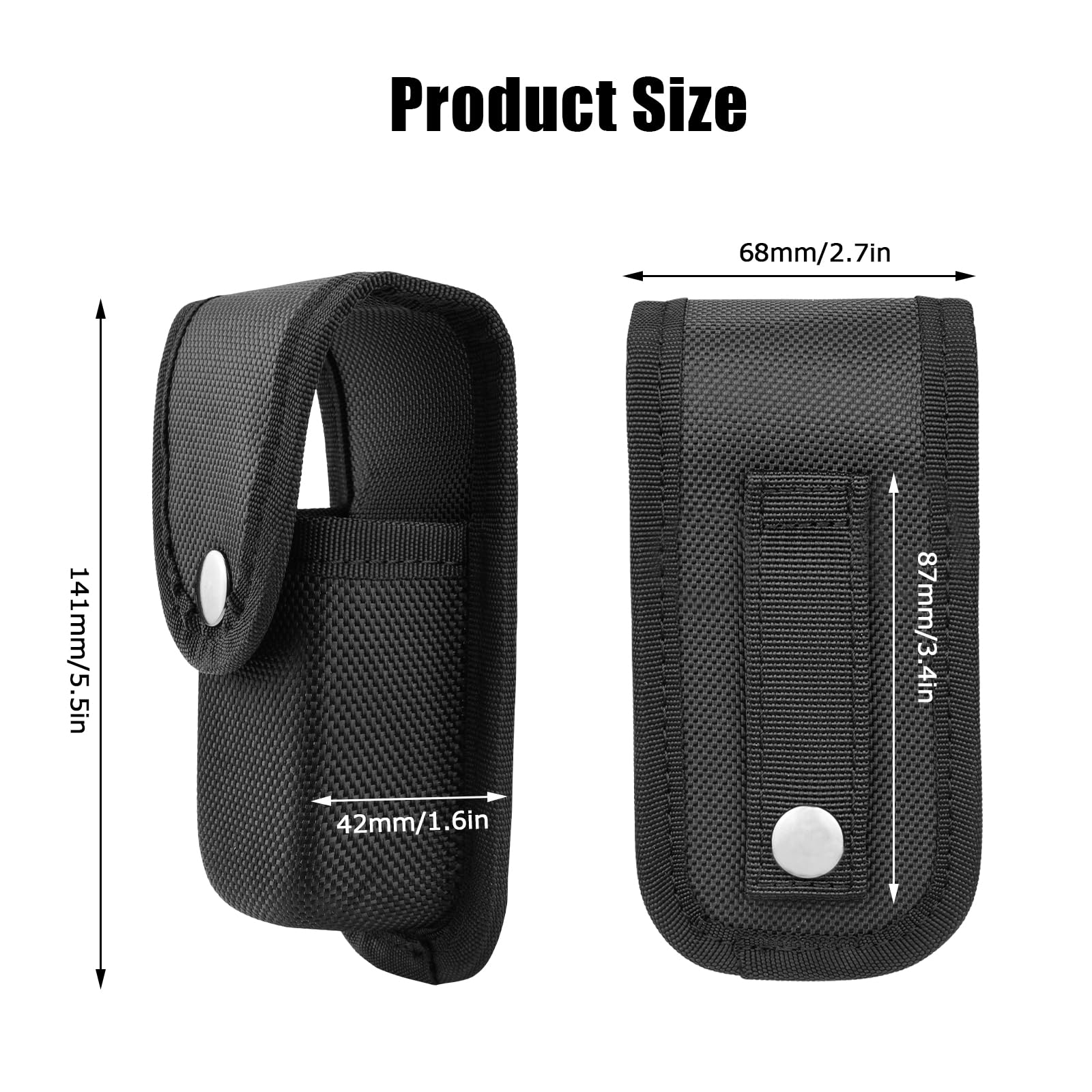Pepper Spray Holster, OC/Mace Spray Holder Pouch for Duty Belt for MK3 MK2 Canister, Molle Top Flap Molded Nylon Case for Police Security LE Ullnosoo