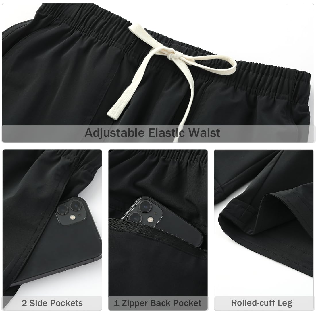 Msmsse Women's Summer Travel Cargo Shorts Quick Dry Drawstring Loose Hiking Sports Shorts Army Green M