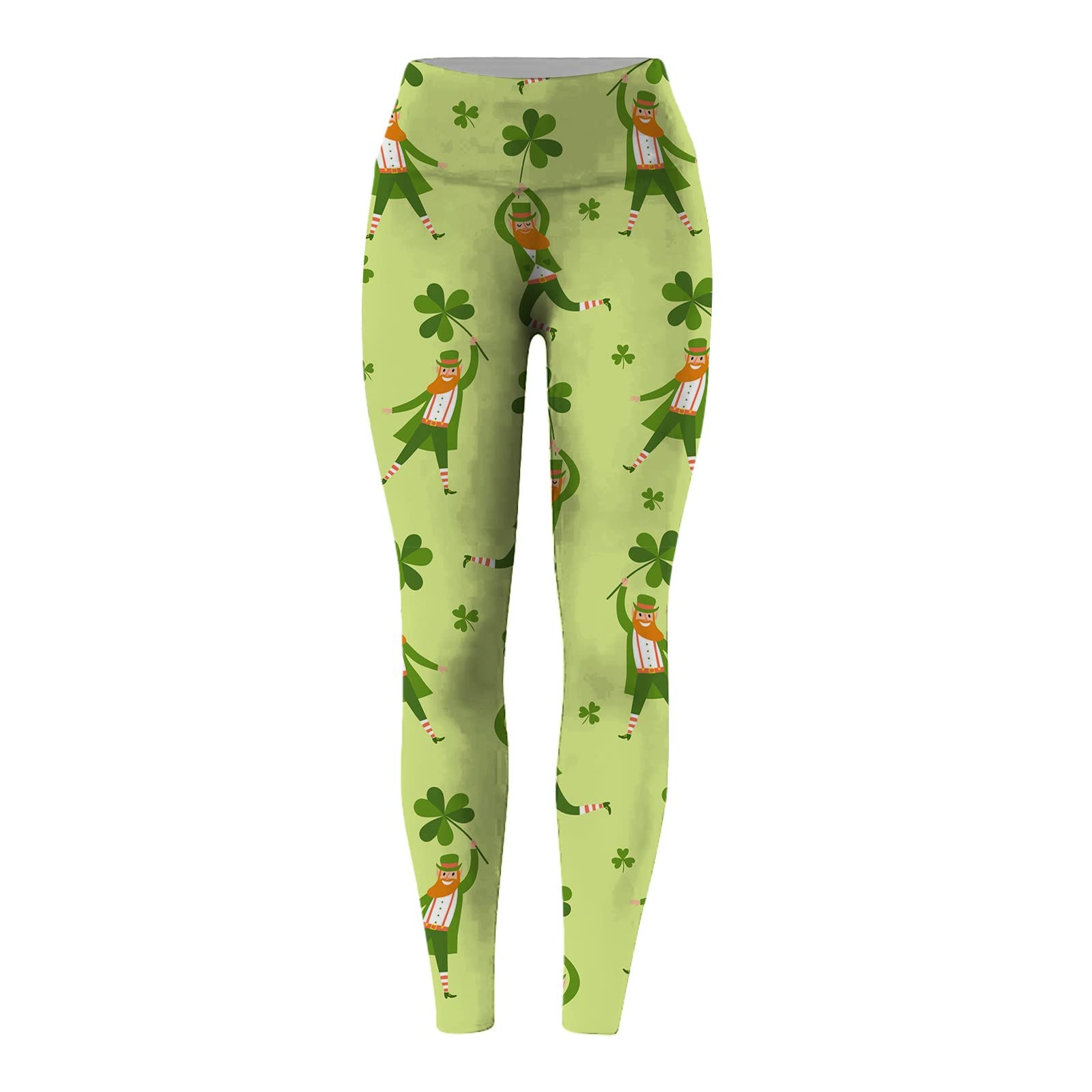 St. Paddy's Day Butt Lift Leggings Clover Irish Clover Ultra Soft Colorful Tights Clover Good Luck Butt Lifting