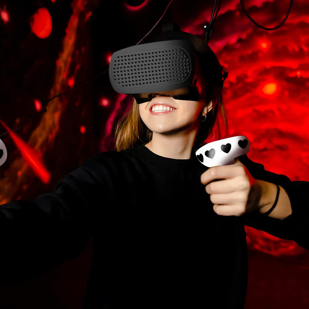 Silicone Cover Set for Oculus Quest 2, Ubitree Virtual Reality Headset Protection Include Headset Cover and Controller Grip, Face Cover, Lens Protector Cover, Shakes Stick Caps