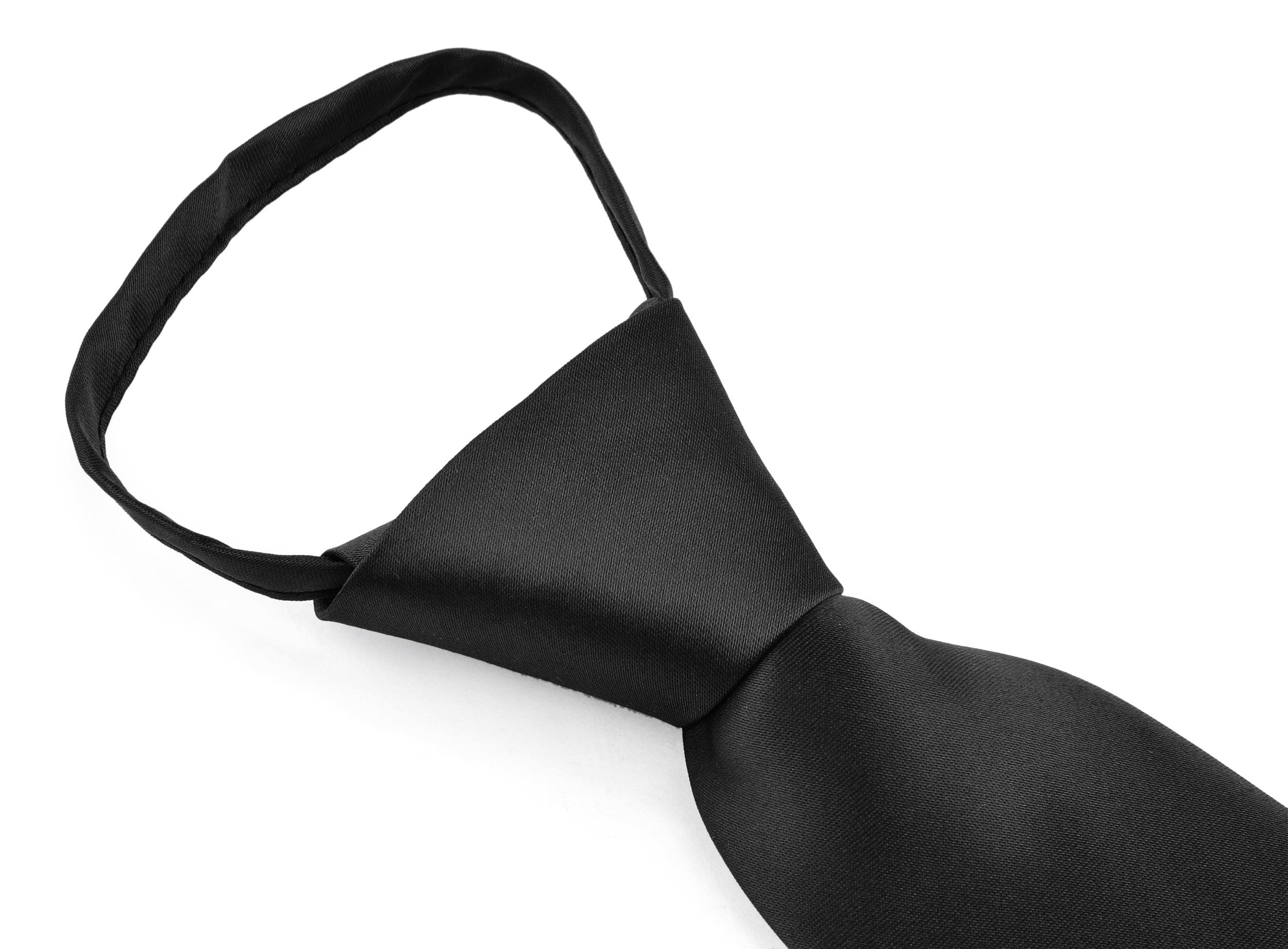 Moda Di Raza - Black Tie Long Ties for Men Ties For Men Zipper Ties Men's/Boy's Black Ties 17 IN
