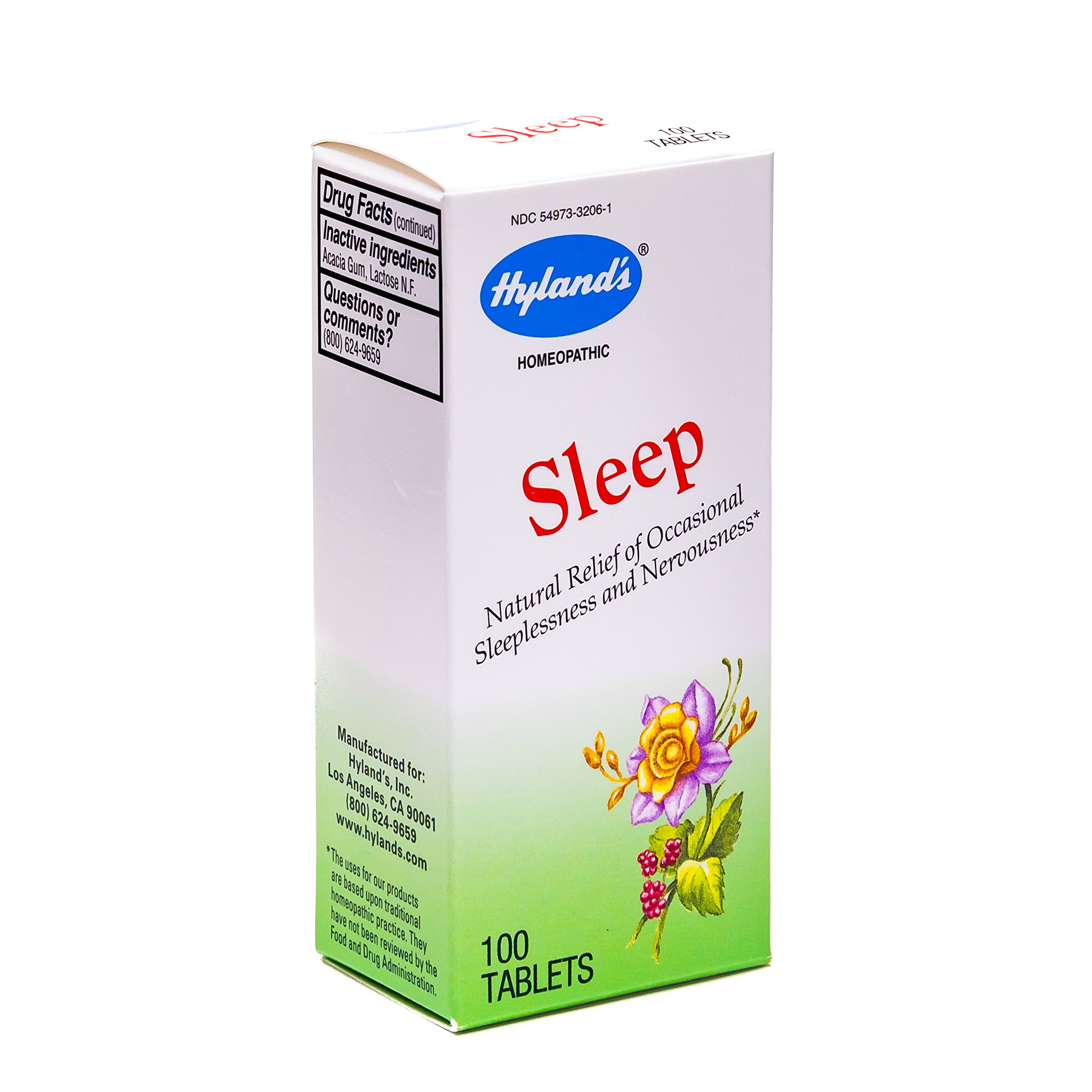 Natural Sleep Aid Pills by Hyland's, Sleeplessness and Stress Relief Supplement, 100 Quick-Dissolving Tablets