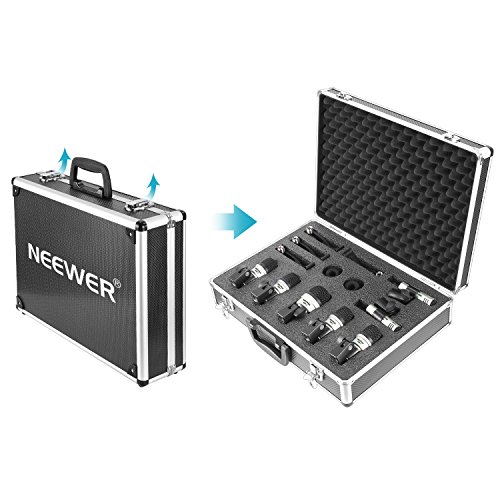 Neewer 7 Piece Wired Dynamic Drum Mic Kit - Kick Bass, Tom/Snare & Cymbals Microphone Set - for Drums, Vocal, Other Instrument - Complete with Thread Clip, Inserts, Mics Holder & Case(NW-7)