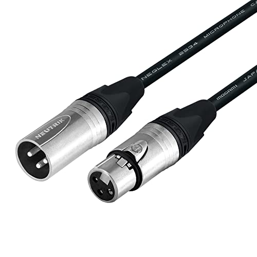 WORLDS BEST CABLES 10 Foot β Quad Balanced Microphone Cable Custom Made Using Mogami 2534 Wire and Neutrik NC3MXX Male & NC3FXX Female Silver XLR Plugs