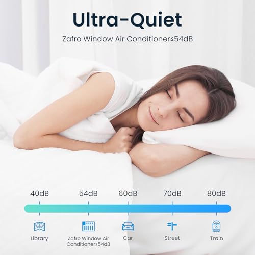 ZAFRO 12000BTU U-Shaped Window Air Conditioner Cools up to 550 Sq.Ft., Ultra Quiet Energy-Efficient Cooling, With Remote Control, White