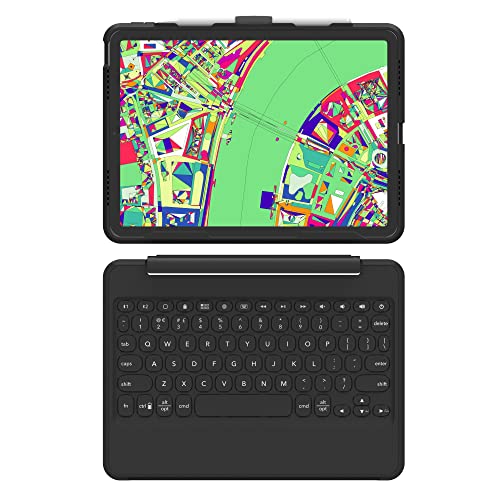 ZAGG Rugged Book Detachable Case and Magnetic-Hinged Keyboard for iPad Air 11" (M2) iPad 10.9" (air 4th gen) 11 inch (1st & 2nd Gen), Multi-Device Bluetooth Pairing, Backlit Keyboard, Durable, Black