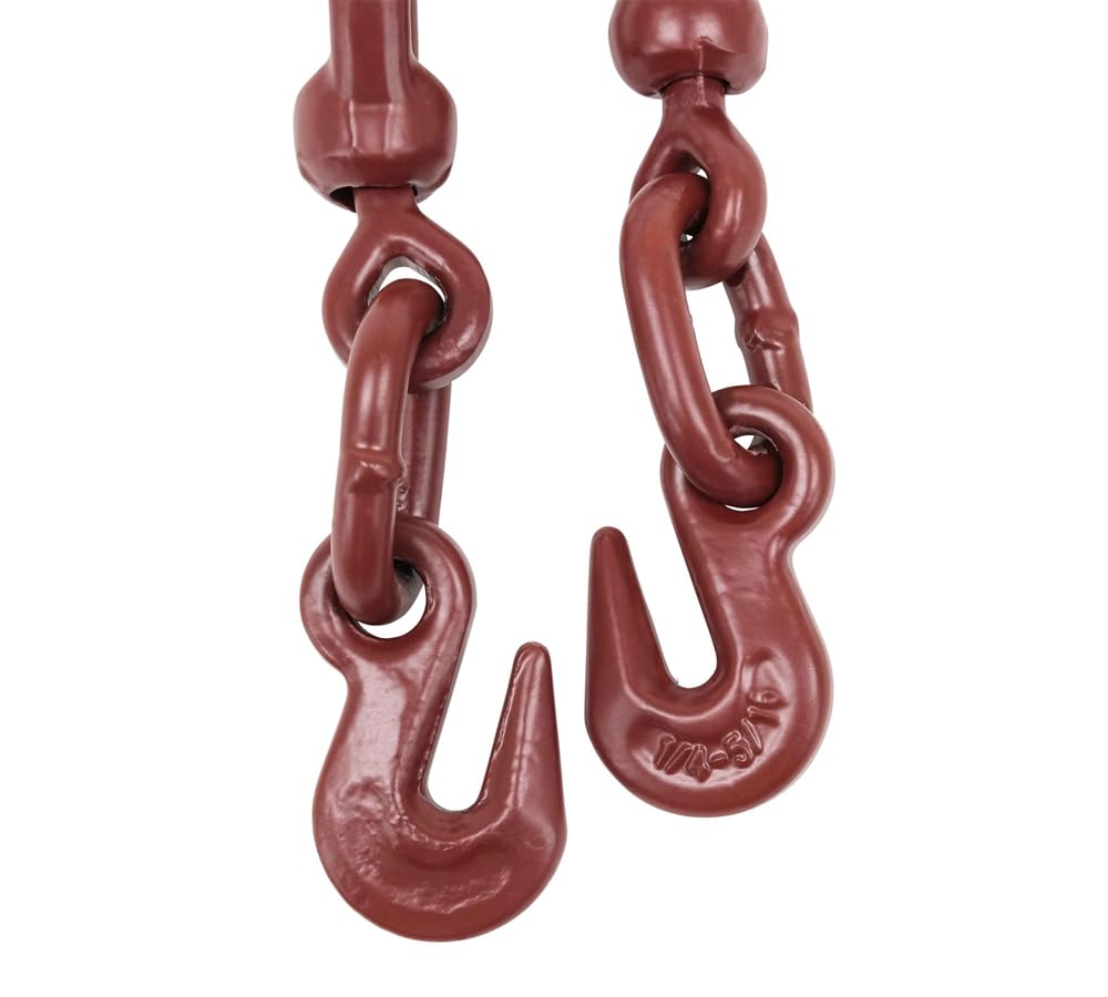 Mytee Products 3/8" Grade 70 Chain and Binder Kit | Includes (8) 3/8" - 1/2" G70 Lever Style Snap Binder & (8) 3/8" x 20' G70 Chain w/Grab Hooks | 5400 lbs Safe Load Limit for Truck & Flatbed Trailer