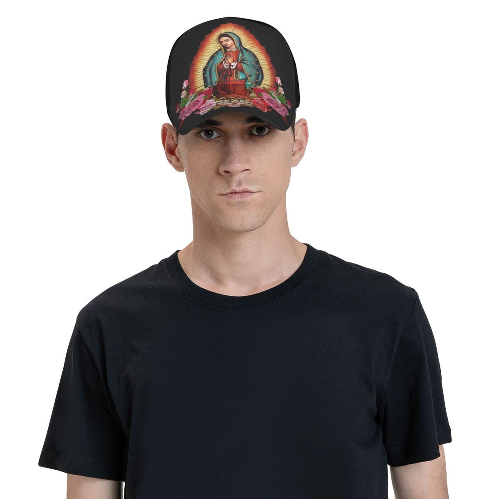 Our Lady of Guadalupe Virgin Mary Baseball Cap Plain Hat Adjustable Hats Dad Hat Cap for Men Women Black