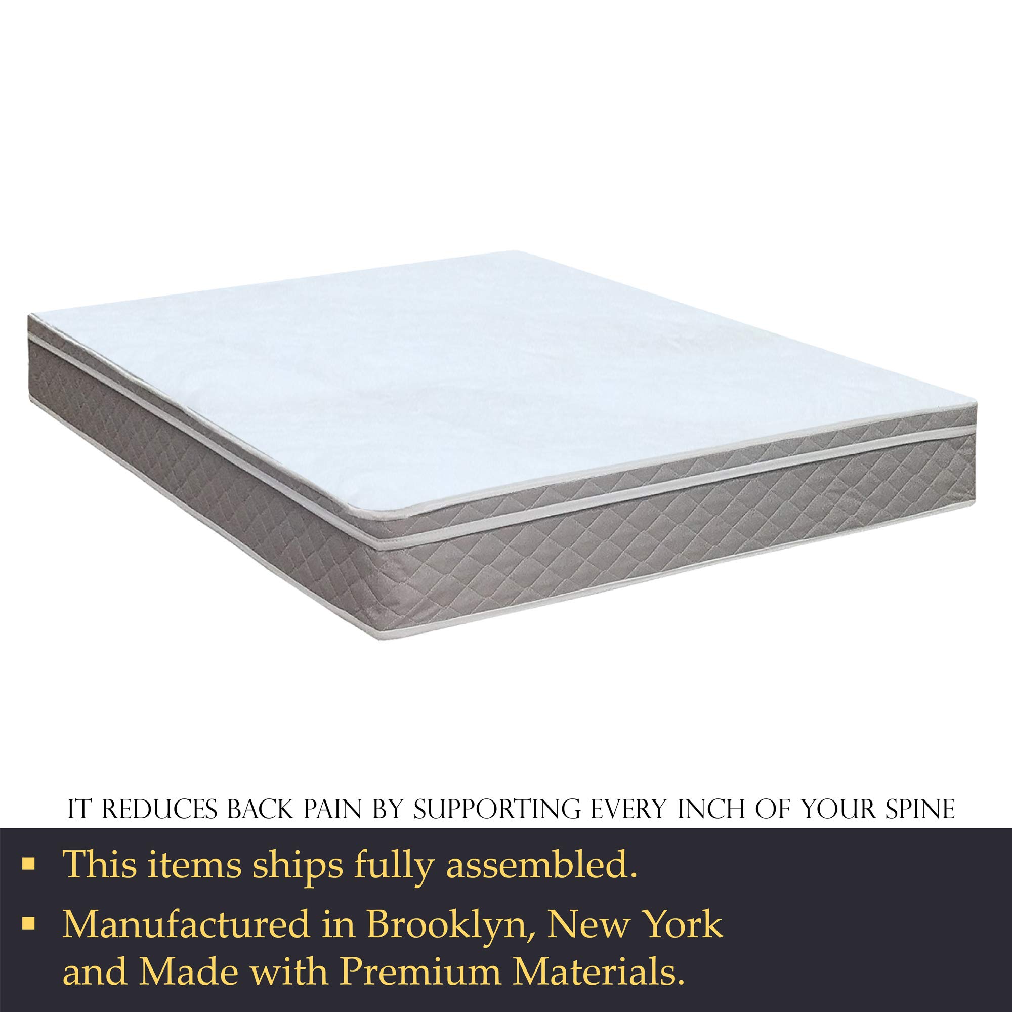 Nutan 10-Inch " Eurotop Innerspring Mattress And 8-Inch Wood Boxspring/Foundation Set Twin Size