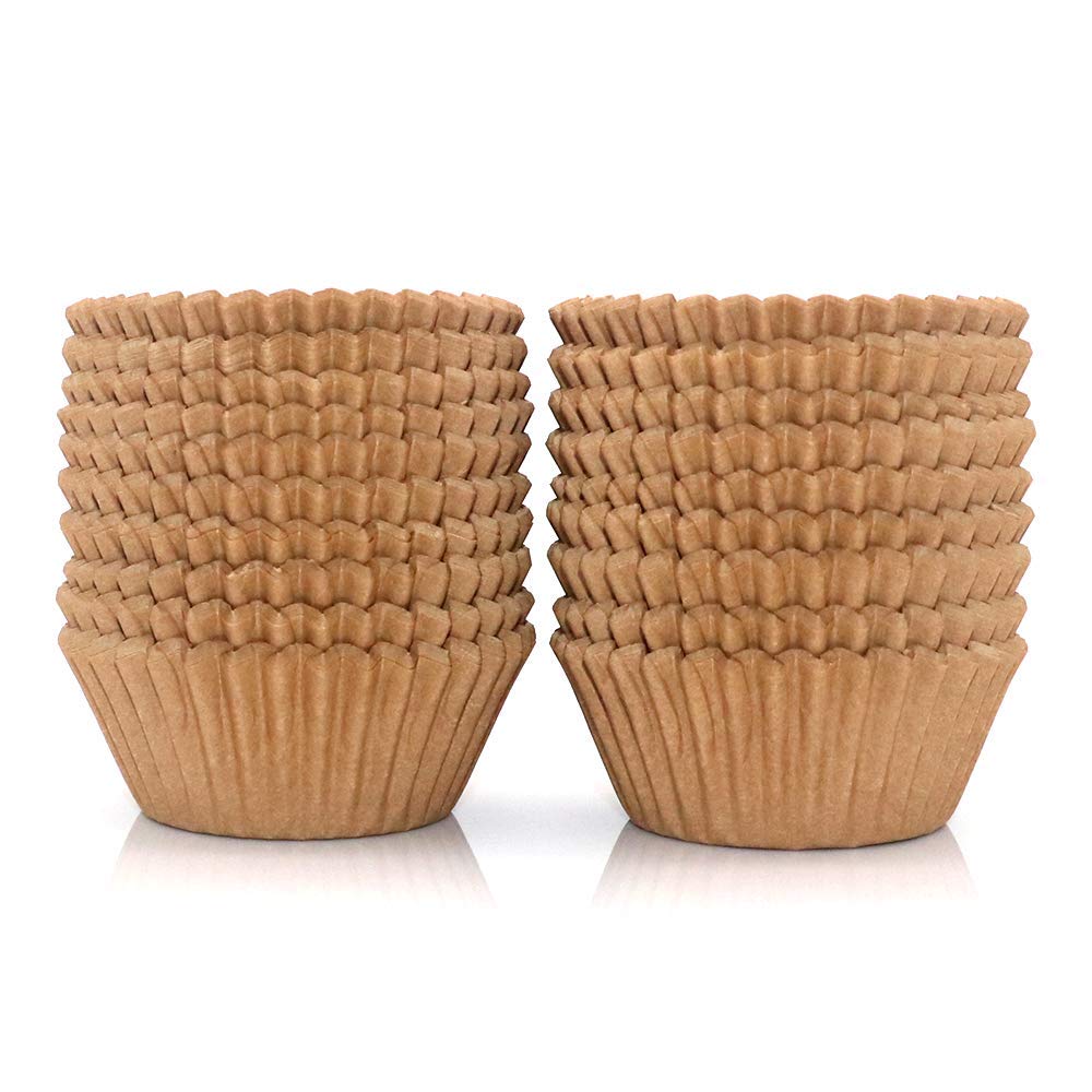 STARUBY Cupcake Liners Unbleached Muffin Liners Greaseproof Paper Baking Cups Natural Paper Cupcake Liners Standard Size Cup for Baking Muffin and Cupcake, Natural Color,300 PCS