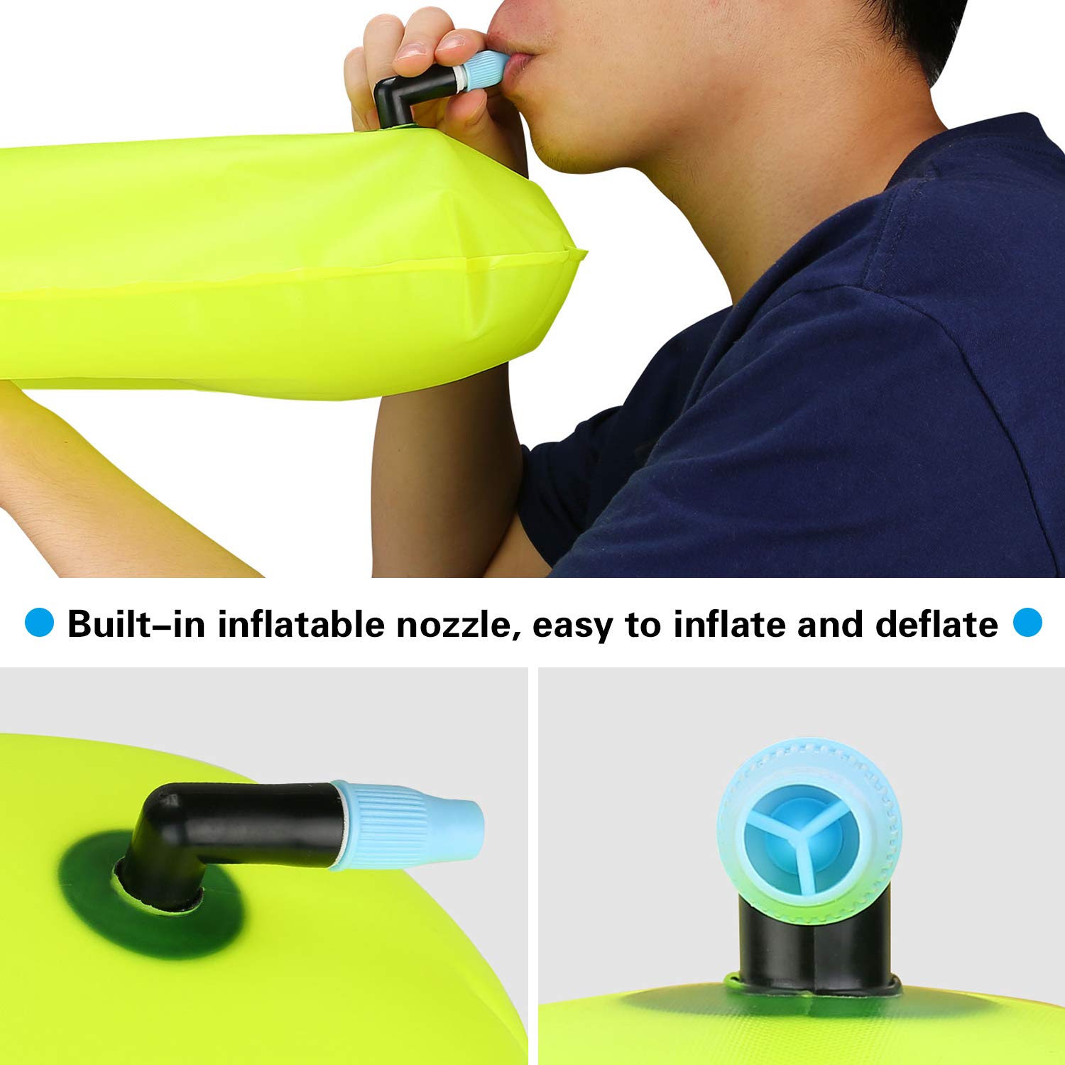 ProCase Swim Buoy Float, Swimming Bubble Safety Float with Adjustable Waist Belt for Open Water Swimmers, Triathletes, Snorkelers, Kayakers, Safe Swim Trainers -Neonyellow