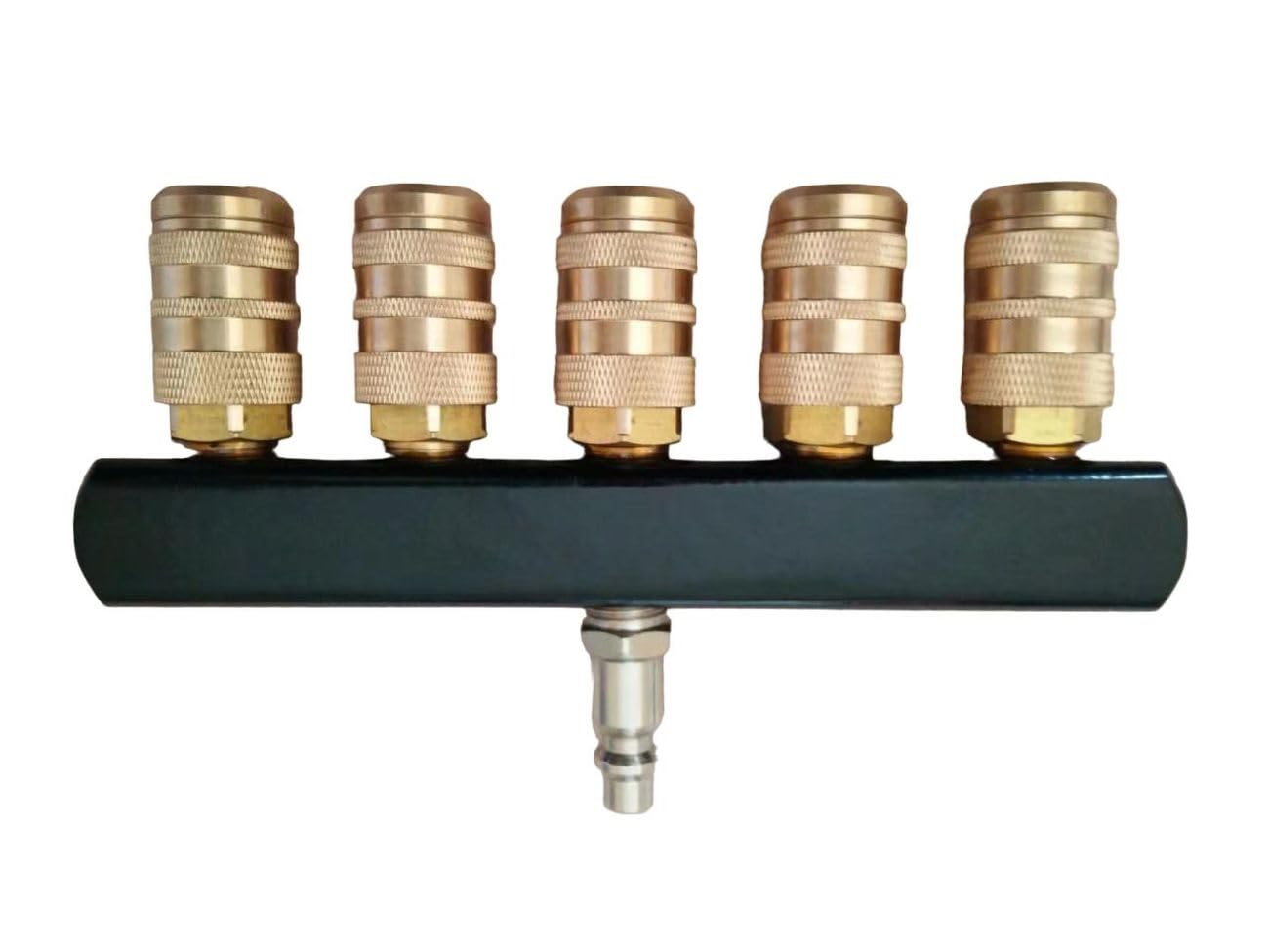 Zeluga 22-140 5-Way Industrial Style Bar Air Manifold with Brass 5 Coupler