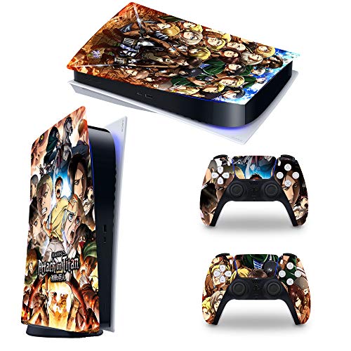 Playstation 5 Digital Edition Skin Set – Giant People Attack - HD Printing Vinyl Skin Cover Protective for PS5 Digital Edition Console and 2 PS5 Digital Edition Controller