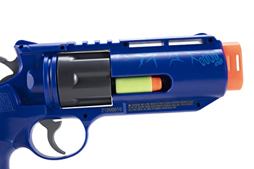 Rekt Jury Revolver CO2-Powered Foam Dart Blaster Pistol Gun, Blue
