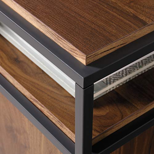 Sauder Nova Loft Credenza, L: 61.97" x W: 17.32" x H: 34.29", Grand Walnut Finish
