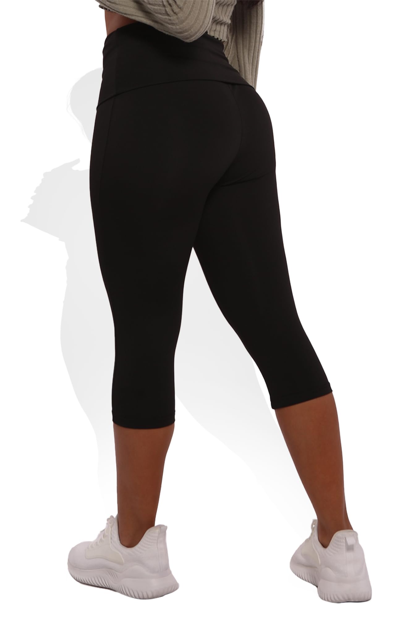 ShoSho Womens High Waist Tummy Control Butt Sculpting Leggings Athletic Workout Yoga Pants with Side Pockets Lightning Print Black/White Large