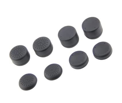 Thumb Grip (Set of 8) for PS5 PS4 PS3 Xbox One Xbox 360 (X,S Series) and -Sweat Resistant 100% Silicone Precision Raised Anti-Slip Rubber Analog Grip for Xbox One Controller (Black)