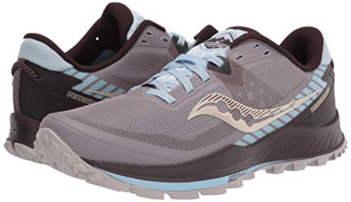 Saucony Women's Peregrine 11 Trail Running Shoe, Zinc/Sky/Loom, 8.5
