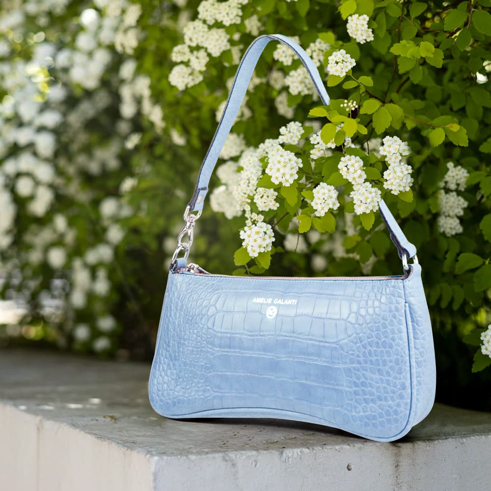 Shoulder bag for Women Retro classic Purse PU leathe Clutch HandBag with Zipper Closure (Orchid)