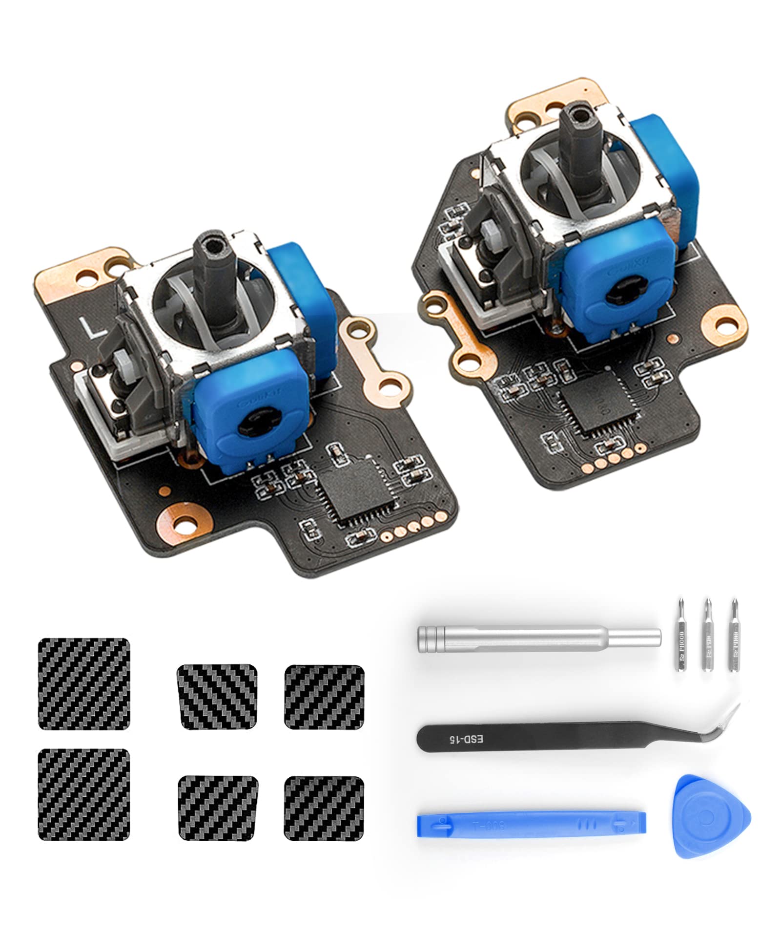 WeChip [No Drifting] GuliKit Electromagnetic Joystick Module for Steam Deck [6 Skin Stickers] 3D Hall Effect Sensor Analog Stick Joystick Replacement Set with tools, Patented Joystick Design