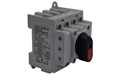 Solar DC Isolator Switch 1000V/32A PV DC Battery Disconnect Switch for RVs, Residential, Commercial Solar Installations, Inverter Box, On/Off-Grid Solar Power Grid Systems
