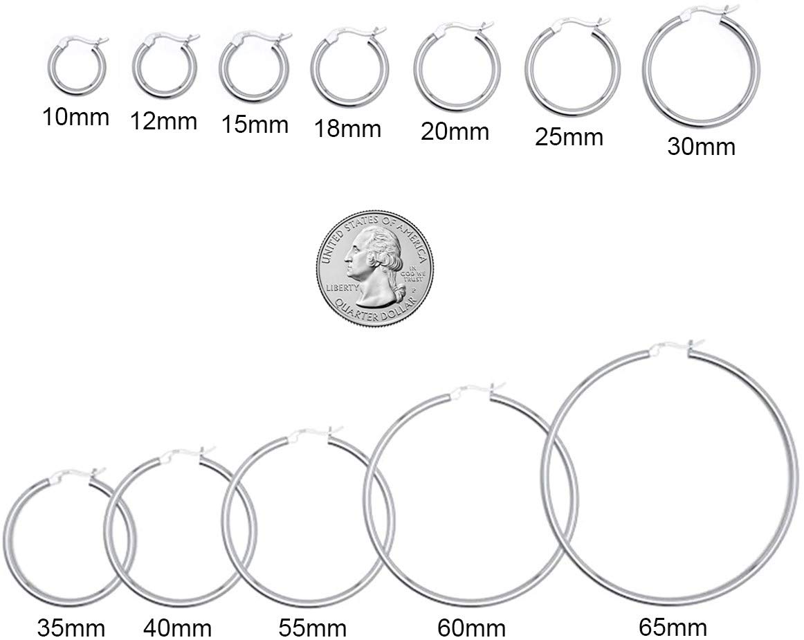 Savlano 925 Sterling silver Round Hoop Earrings for Women Comes in 30MM-65MM (65)