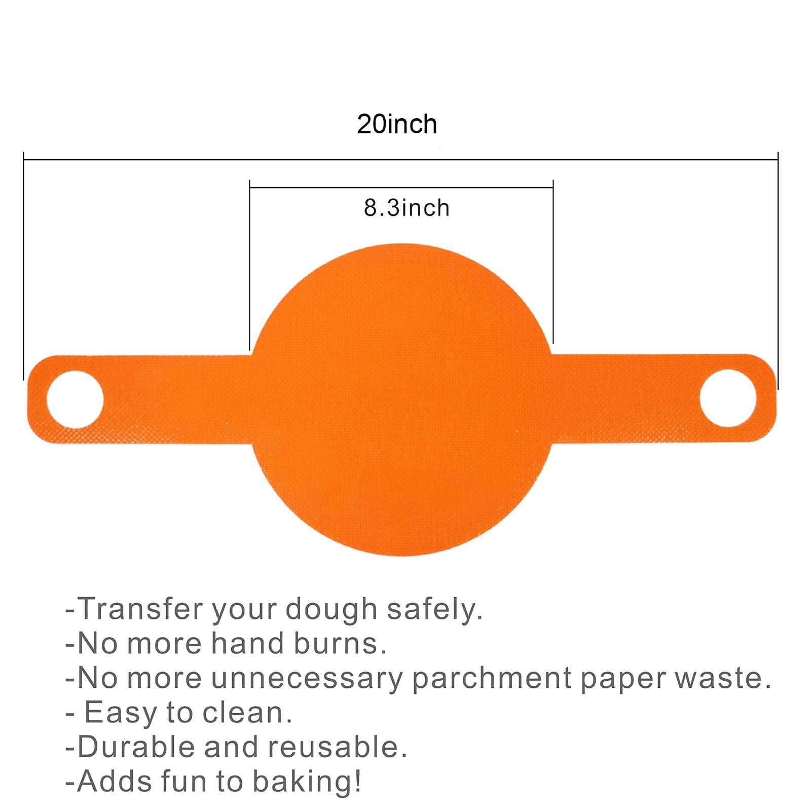 Silicone Baking Mat for Dutch Oven Reusable Dough Drop Baking Mat Long Handles Dibiao Bread Sling Silicone Mat Oven Accessories Alternative for Parchment Paper 20x8.3inch