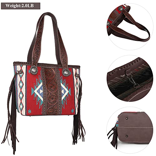 Montana West Western Tote Bag for Women Aztec Tapestry Tooled Collection Concealed Carry Handbag MW1211G-8317CF
