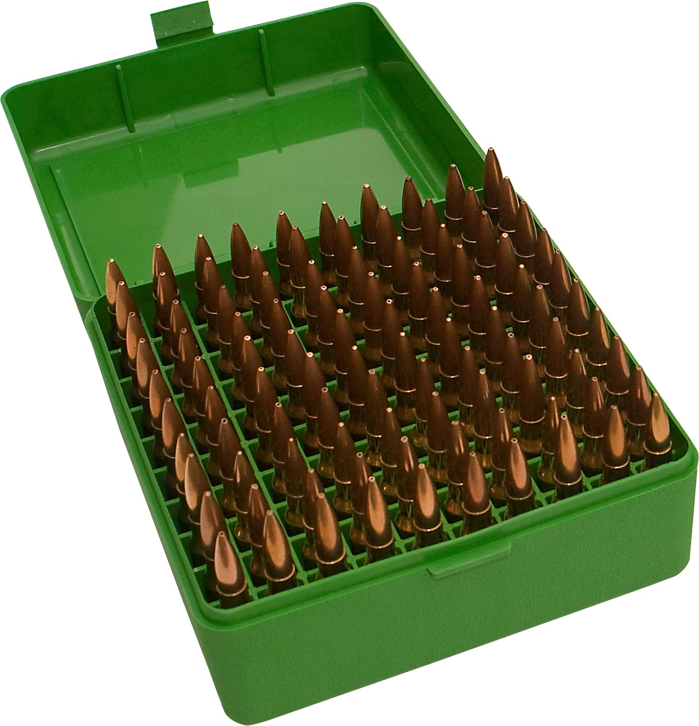 MTM Case-Gard RM-100 Series Medium Rifle Ammo Box, 100 Round, Green, 3.05-Inch