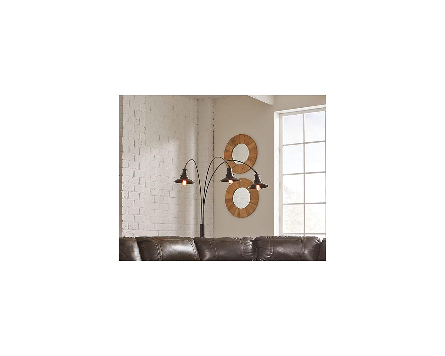 Signature Design by Ashley Sheriel Industrial Metal Arc Lamp with Adjustable Neck, Black