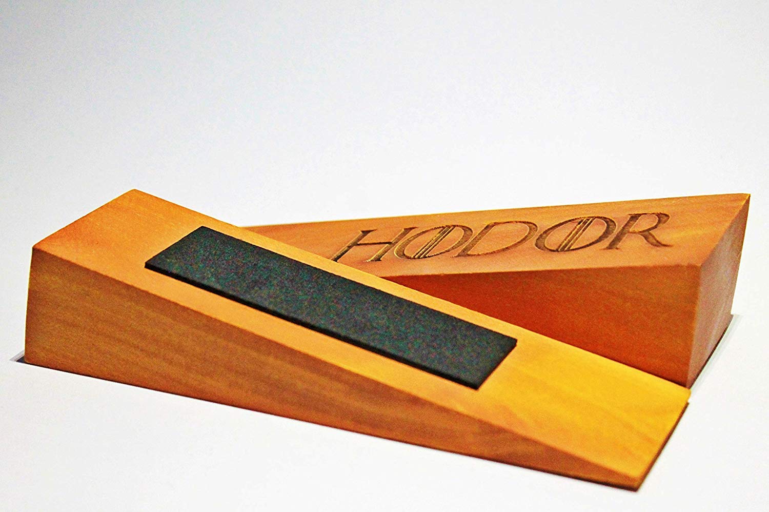 Natural Door Stop Hodor Stopper Elms Wood Ulmaceae Strong Hold Anti- Slip Rubber Wedge GOT Compatible with Every Surface 3 Pack Gift Engraved Merchandise Gag